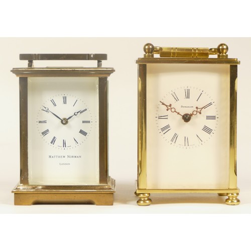 A 20th century Matthew Norman brass cased carriage clock, 15cm high ...