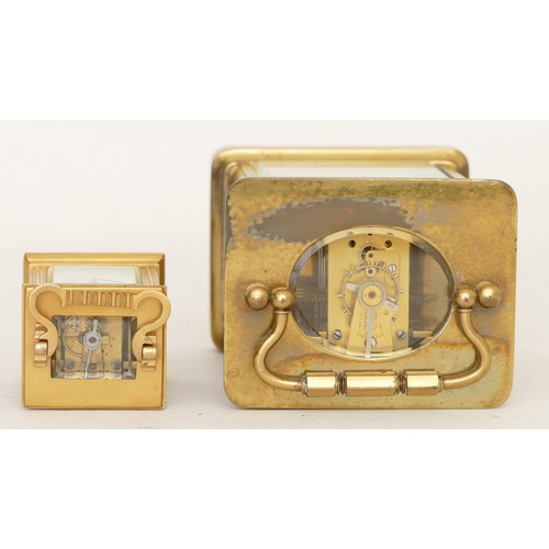 A 20th century French brass corniche cased carriage clock retailed by ...