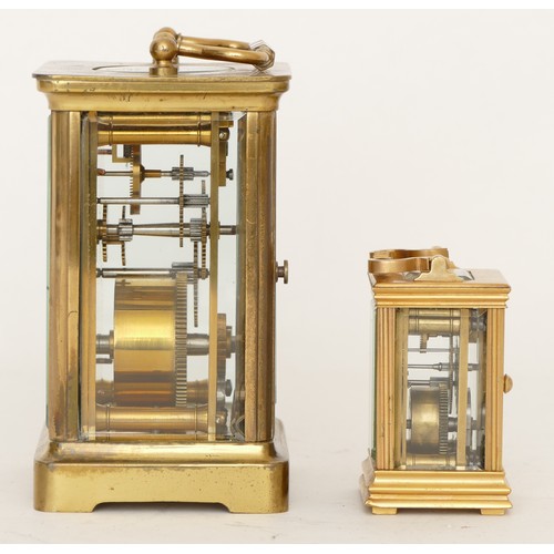 A 20th century French brass corniche cased carriage clock retailed by ...