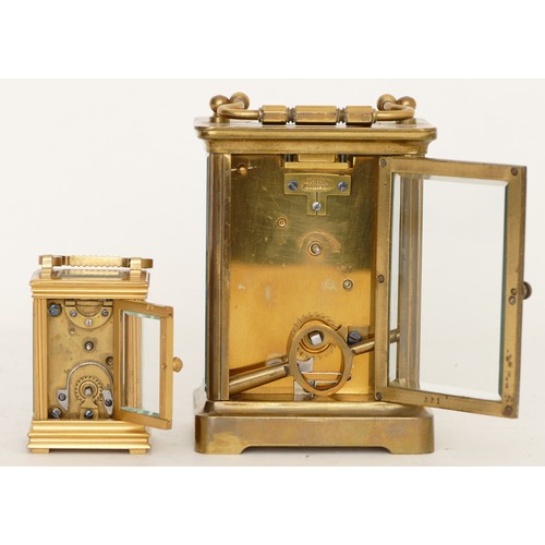 A 20th century French brass corniche cased carriage clock retailed by ...