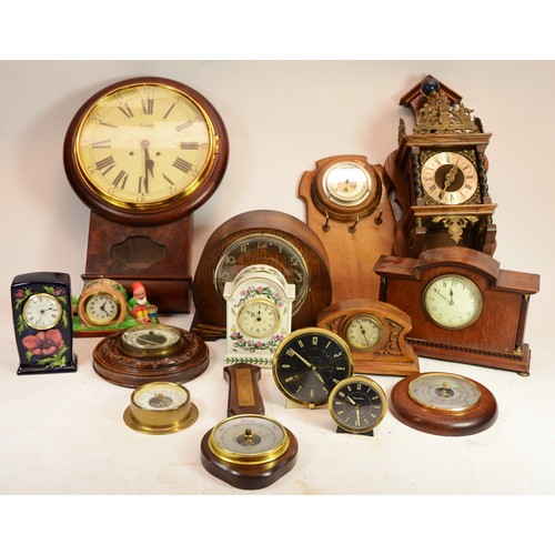 Two boxes of assorted mid 20th century clocks to include anniversary ...