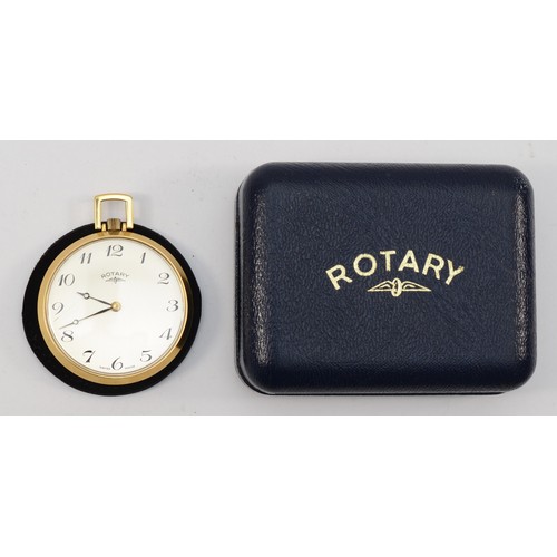 A Rotary Slimline pocket watch, gold plated case having Swiss made ...