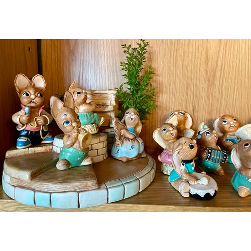 Pendelfin; a collection of rabbits to include Bandstand, Auctioneer and ...