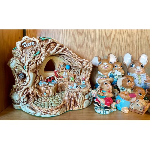 Pendelfin; a collection of rabbits to include Toyshop, Wordsworth and ...