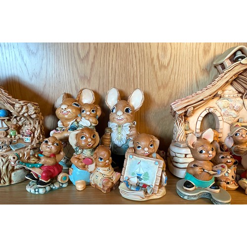 Pendelfin; a collection of rabbits to include Toyshop, Wordsworth and ...