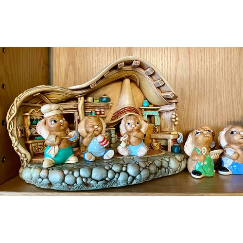 Pendelfin; a collection of rabbits to include Halloween, Buffet and ...