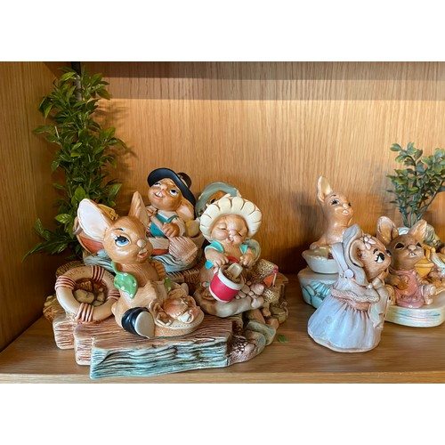 Pendelfin; a collection of rabbits to include Nipper, Sandie and Mother ...
