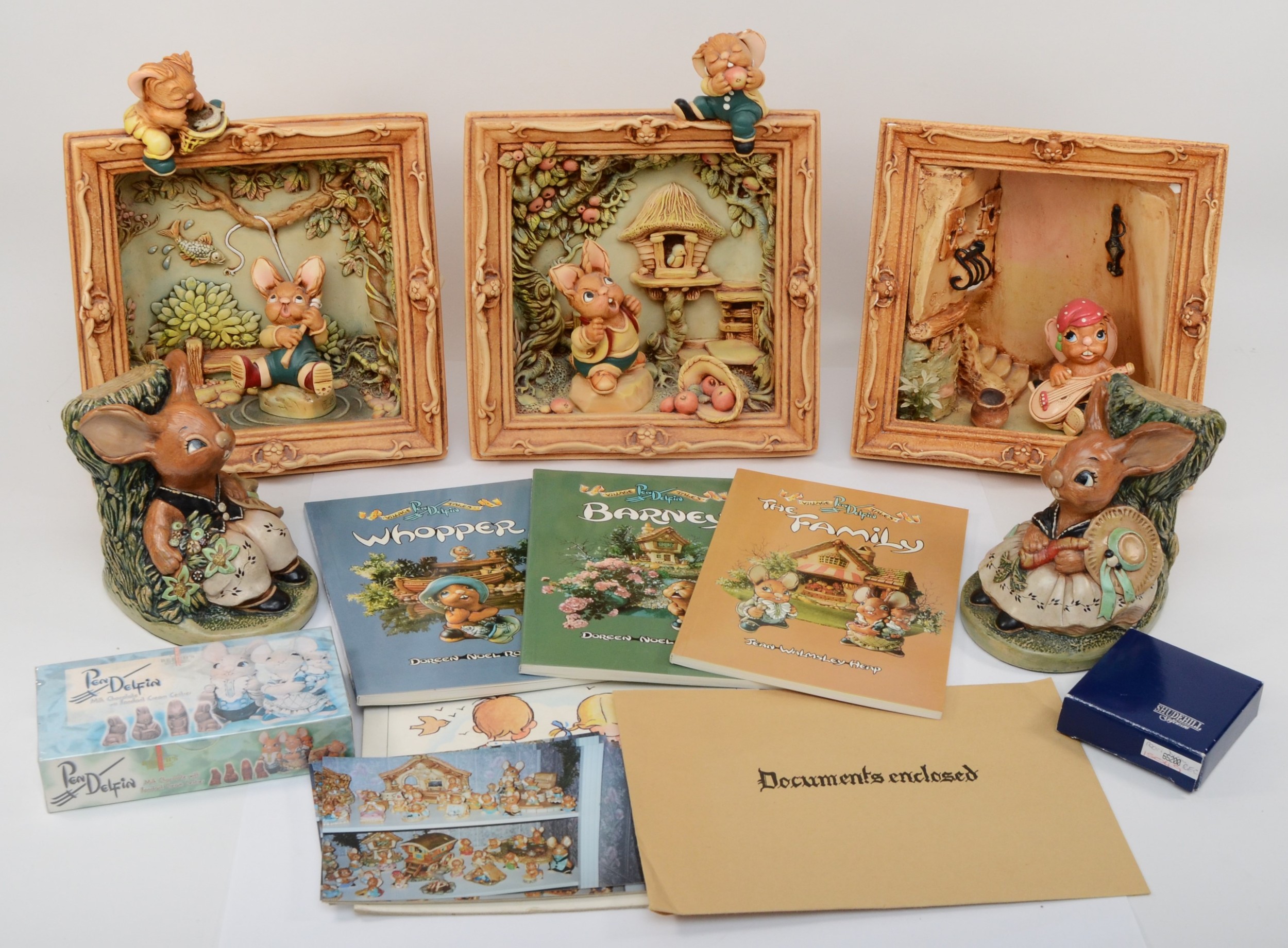 Pendelfin; a collection of related items to include a pair of bookends ...