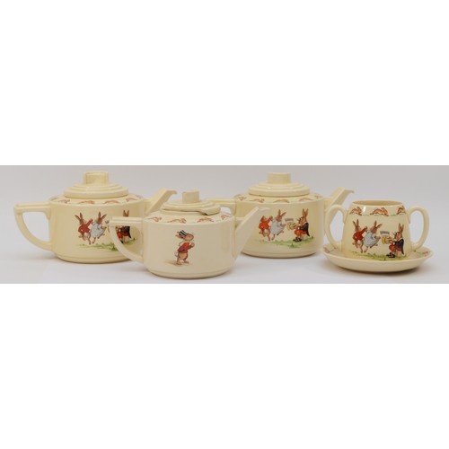 Royal Doulton Bunnykins; Lambeth Walk pattern; comprising of three ...