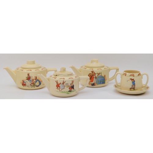 Royal Doulton Bunnykins; Lambeth Walk pattern; comprising of three ...