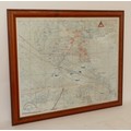 A framed militaria campaign map; OP Granby/Desert Sabre 1 (UK) ARMD DIV ...