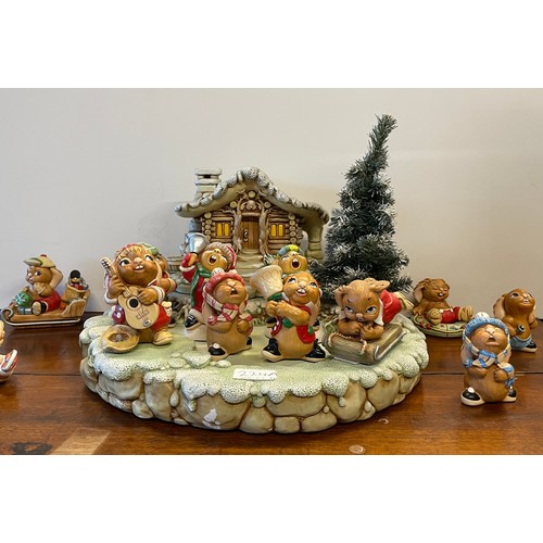 Pendelfin; a collection of twenty four rabbits and two display stands ...