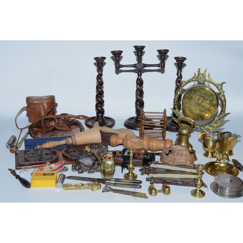 A collection of early 20th century and later brass/copper and ...