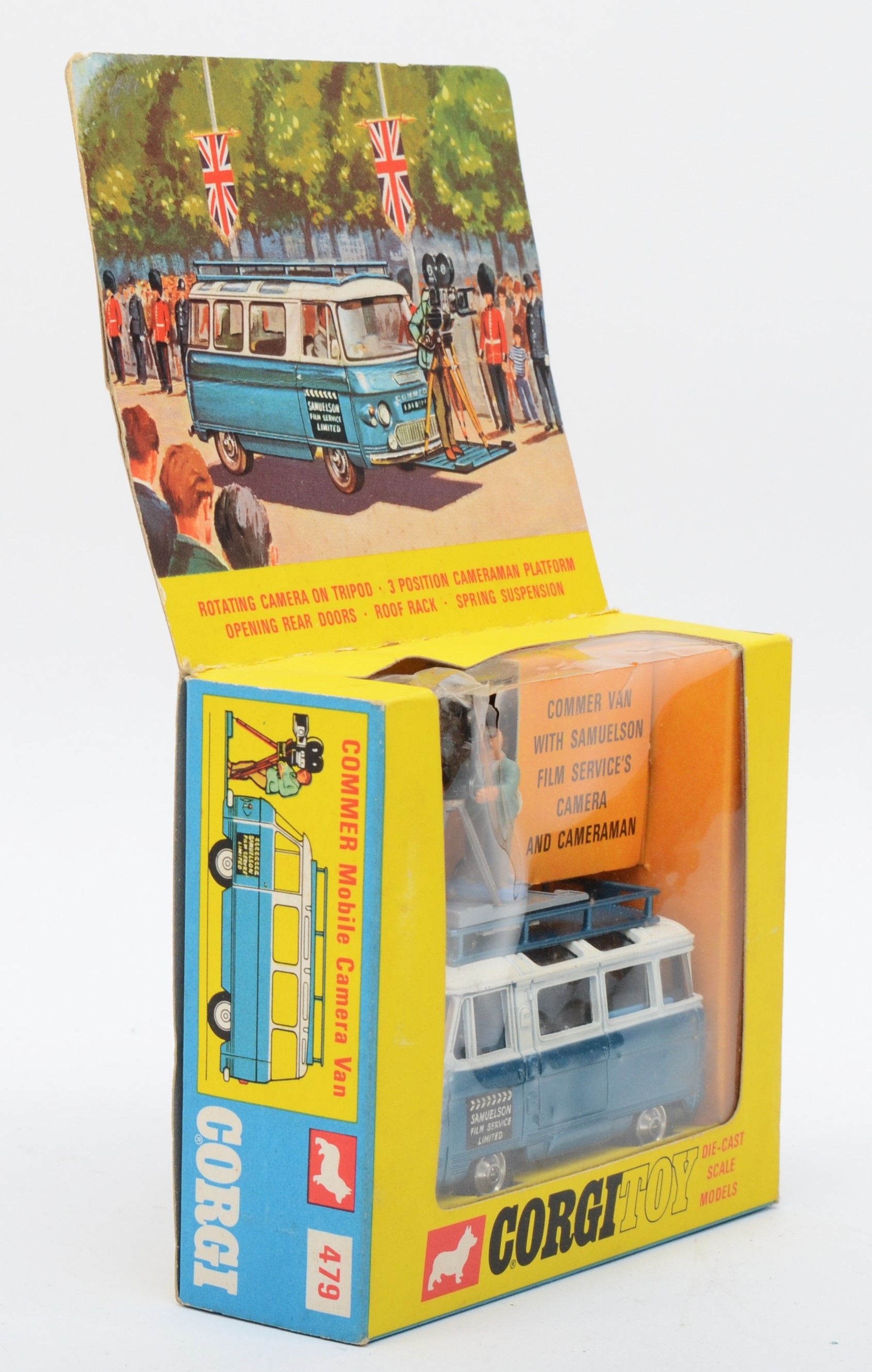 Corgi Toys - A Corgi 479 Commer Van with Samuelson film services camera ...