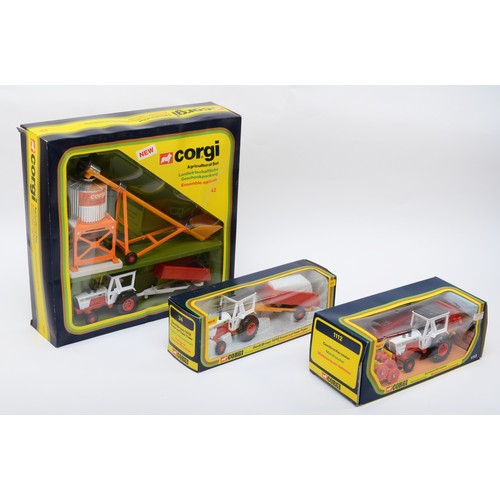 Corgi Toys; 1112 David Brown tractor with JF Combine Attachment, boxed ...