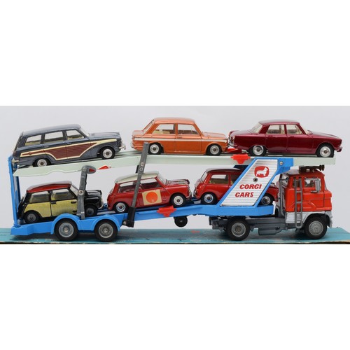 Corgi Toys; Gift Set 41. Corgi Car Transporter and 6 cars. (Modelled on ...