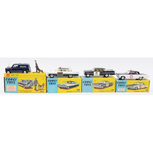 Corgi Toys; 448 B.M.C. Mini Police Van with dog handler and tracker dog ...