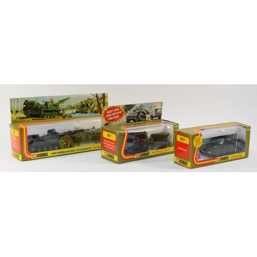 Corgi Toys; Comprising of - 907 Sdkfz Rocket Launcher, a 908 AMX30D ...