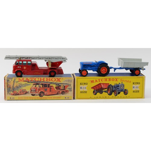 Matchbox Toys; K-15 Kingsize Merryweather fire engine, together with a ...