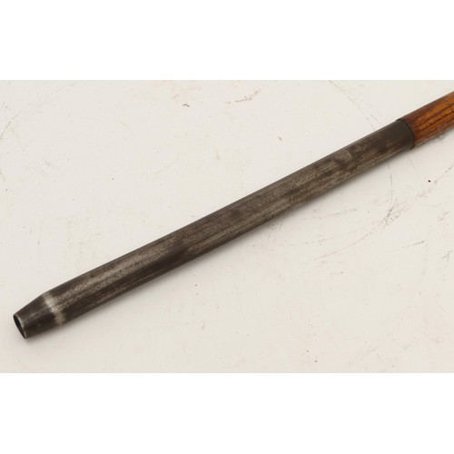 A vintage cheese corer with walking stick handle, 87cm