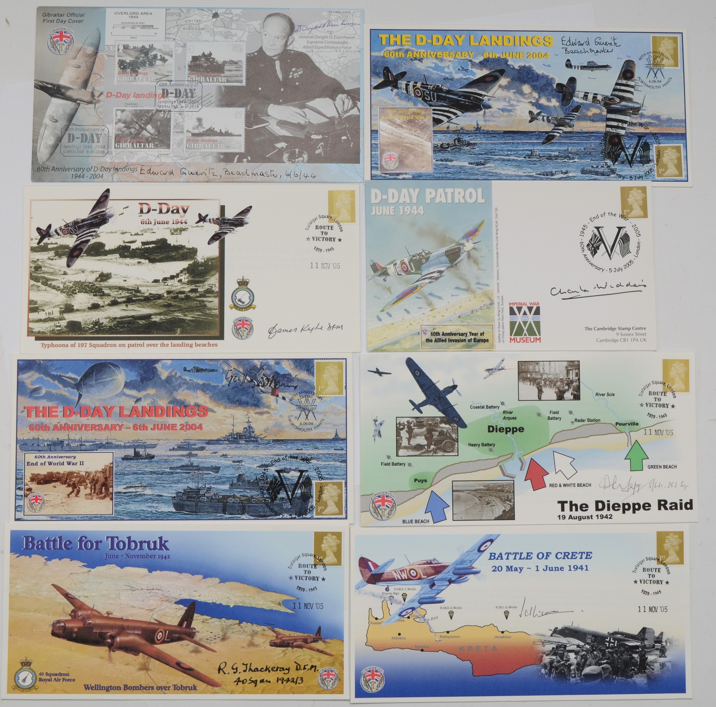 WW2 D-Day landings Edward Gueritz, Beachmaster 6/6/44 signed FDC 6-6 ...