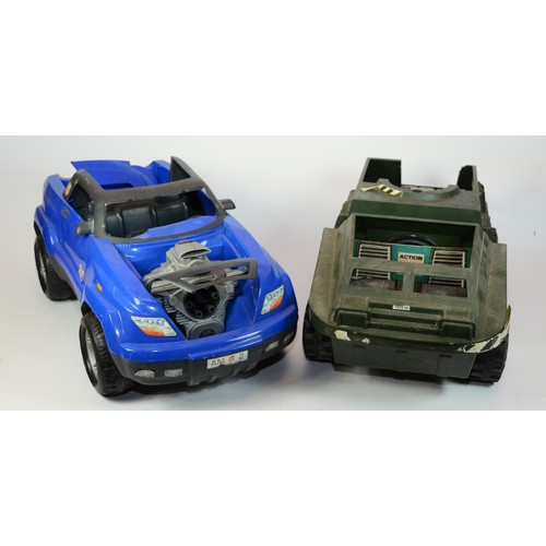 Action Man vehicles, comprising a military tank, jet plane, truck and a ...