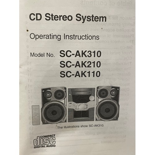 A Panasonic midi Hi-Fi system, model SA-AK210, with a pair of matching ...