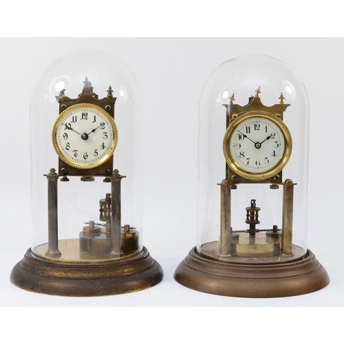 Two anniversary clocks, circa early 20th century, having single train ...
