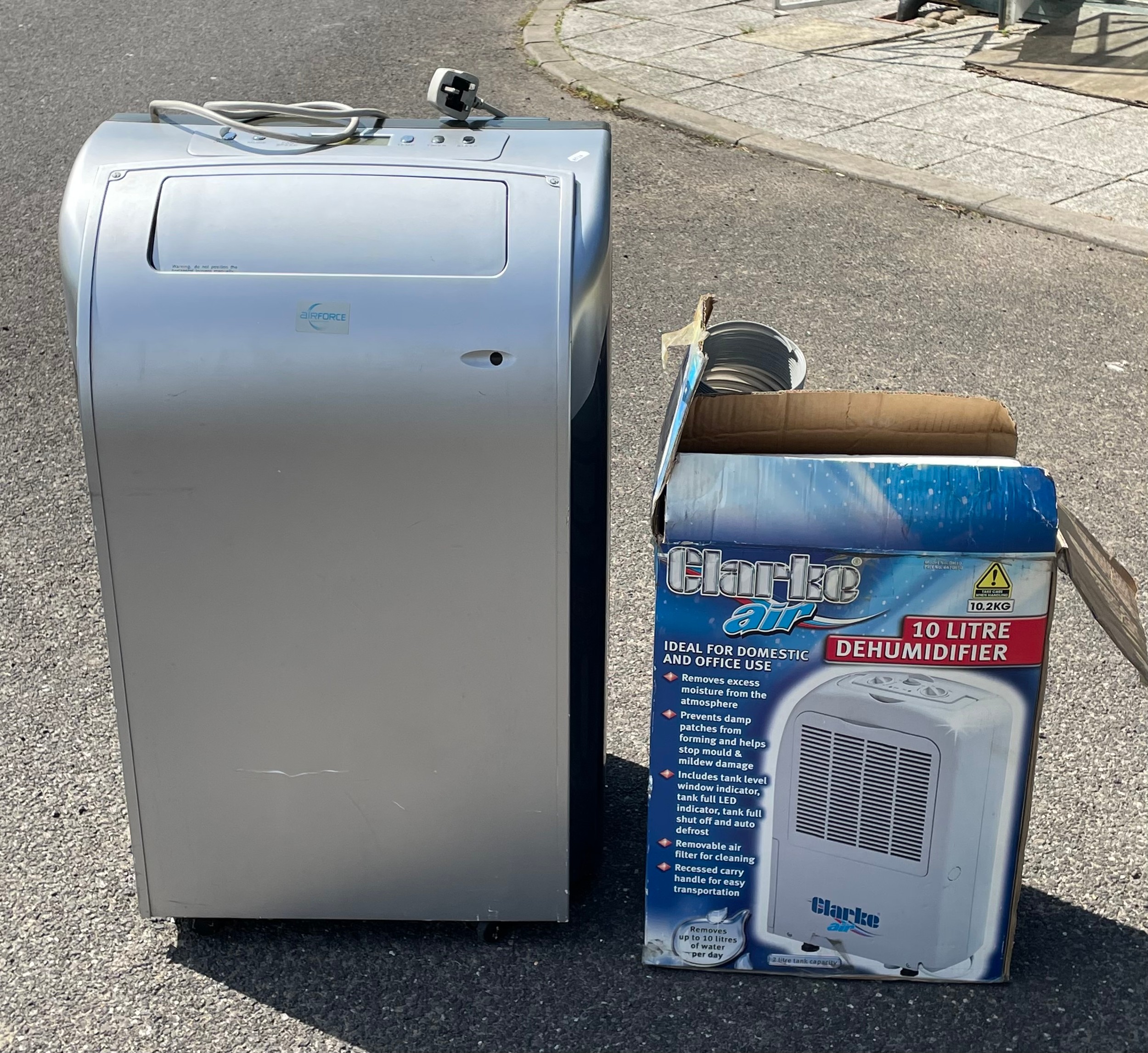 A Clarke 101i dehumidifier, boxed, together with an Air Force air ...