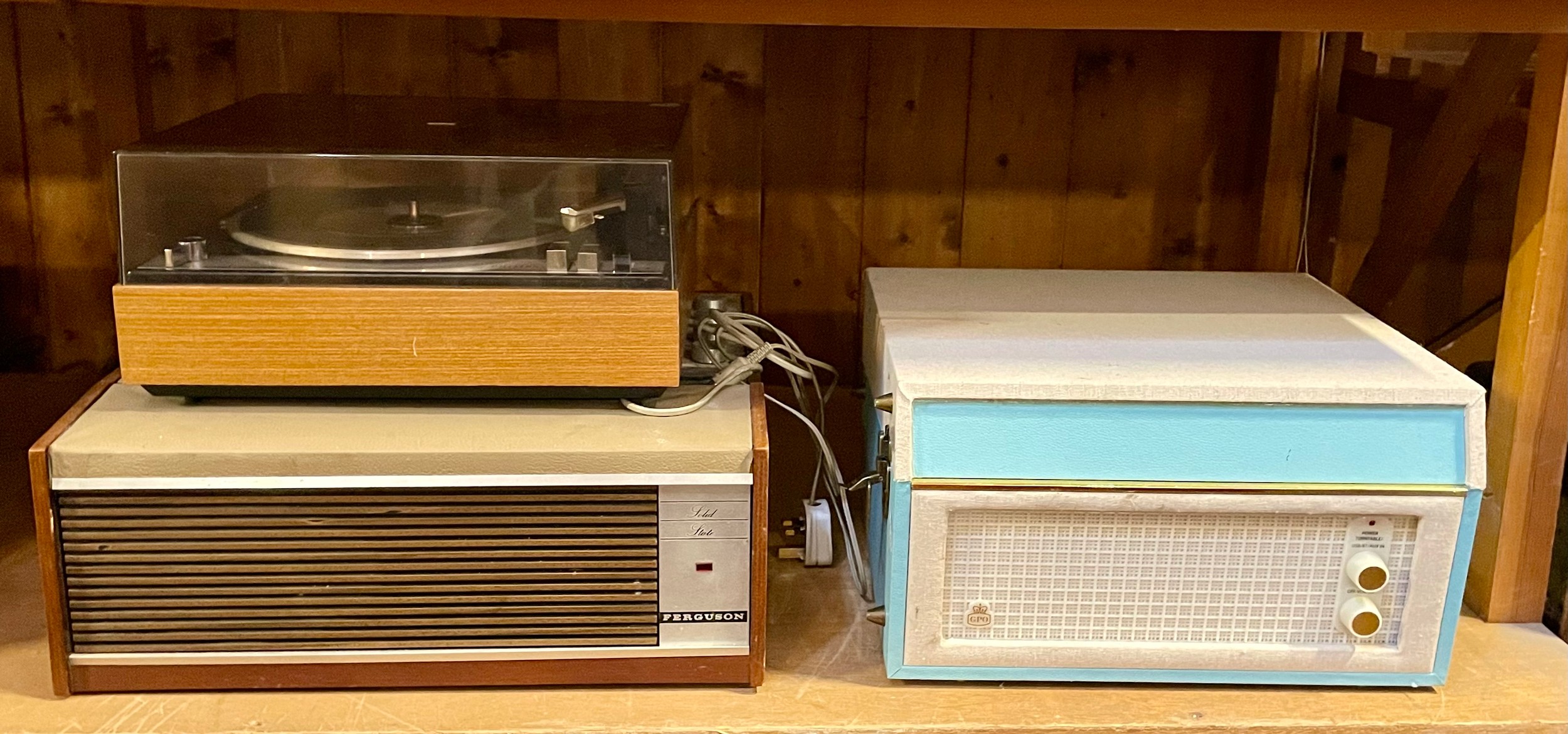 A Philips turntable together with a Ferguson portable record player and ...