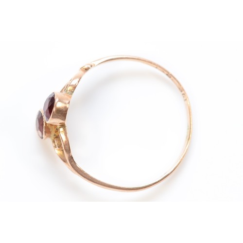A 9ct rose gold antique garnet toi et moi ring with Chester hallmark, P ...