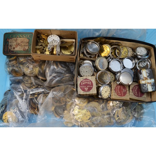 A quantity of pocket watch parts