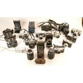 A collection of mixed cameras and accessories to include vintage box ...