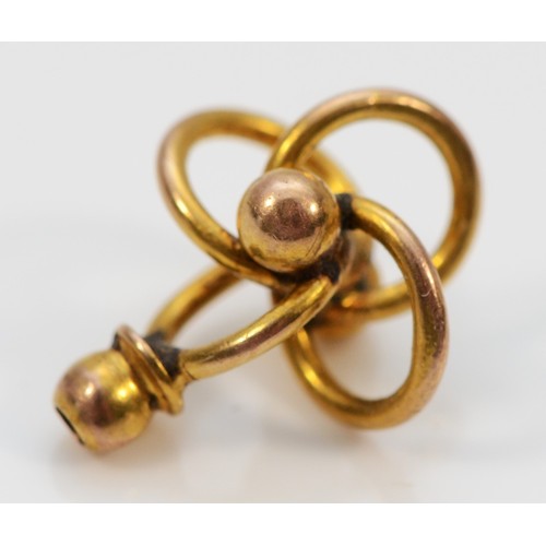 Charles Horner, an Edwardian 9ct gold entwined stick pin head, CH mark ...