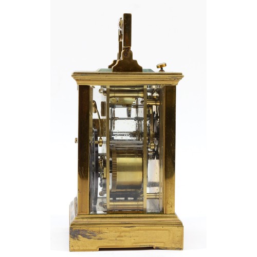 A repeating and striking carriage clock, striking the half and full ...