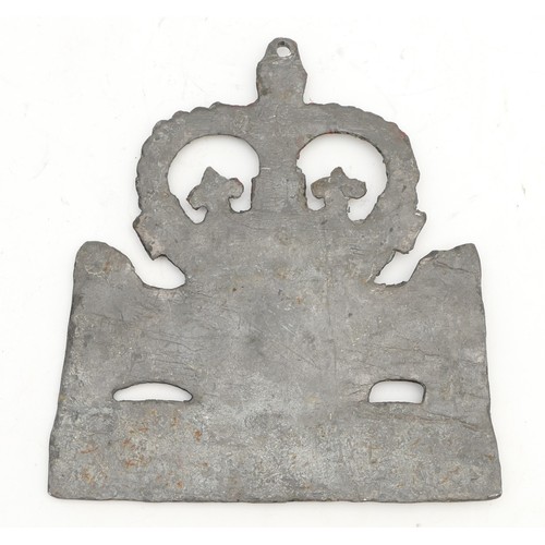 A reproduction 'The Hand In Hand' fire office fire mark, painted lead ...