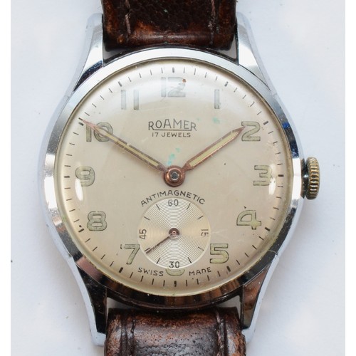 Roamer, a chrome plated manual wind mid size wristwatch, 28mm, working ...