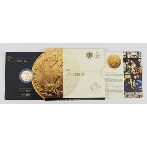 Royal Mint, The Queen's Diamond Jubilee 2012 gold proof Sovereign in a ...
