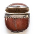 An Australian burra bean nut silver vesta case, c.1900, the hinged lid ...