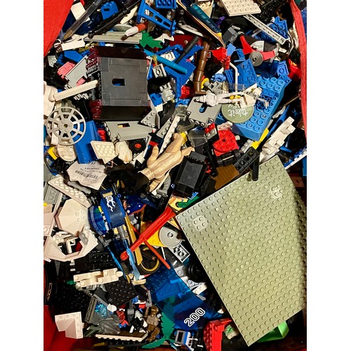 A substantial quantity of loose lego pieces.