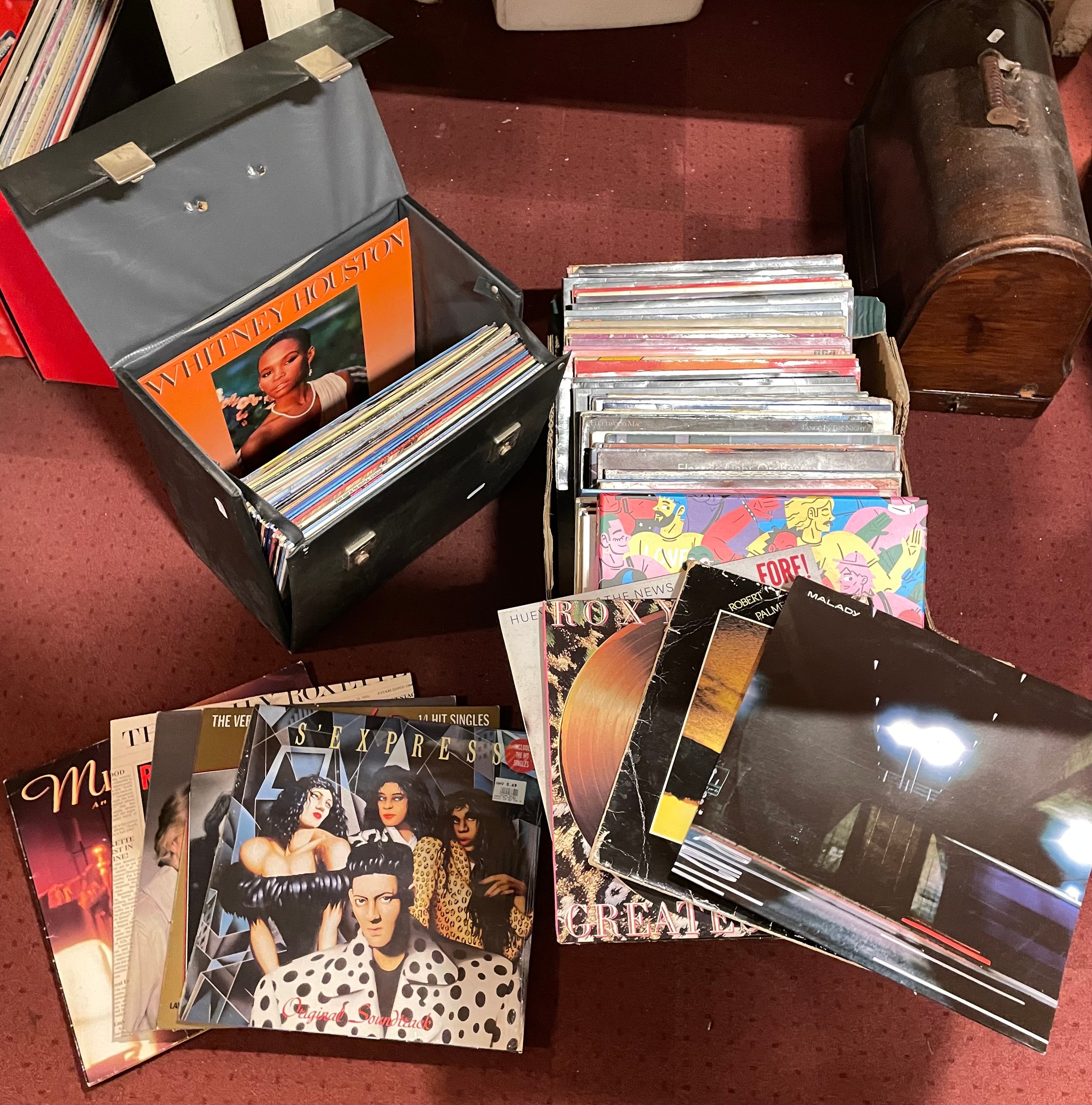 A collection of over sixty vinyl LP records, circa 1970s/80s 'pop ...