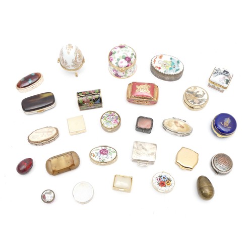 Twenty-six trinket and pill boxes, makers to include, Fenton China and ...