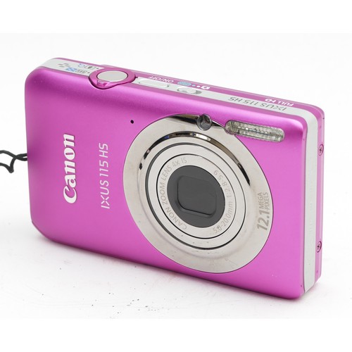 A Canon IXUS 115 HS, model no. PC1588, in pink.