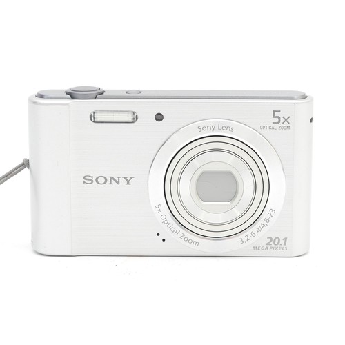 A Sony Cyber-Shot compact digital camera, model no. DSC-W800.
