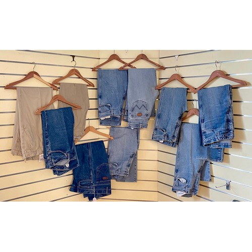 Wrangler Jeans, size 40w x 29L, seven (7) pairs. 1 x pair of Wrangler ...