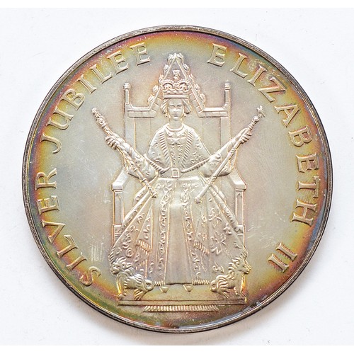 A 1977 Elizabeth II silver Jubilee Royal Mint coin, in the original ...
