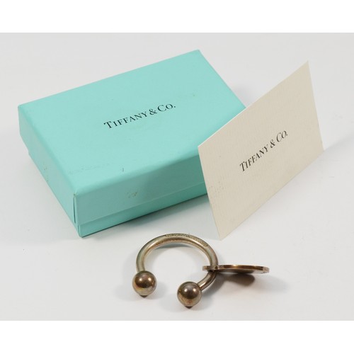 A silver Tiffany & Co 925 silver key ring, stamped 2001 Tiffany & Co ...