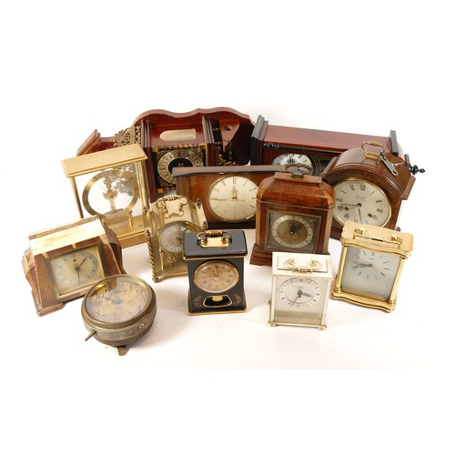 A collection of mid twentieth-century and later mantel clocks, wall and ...