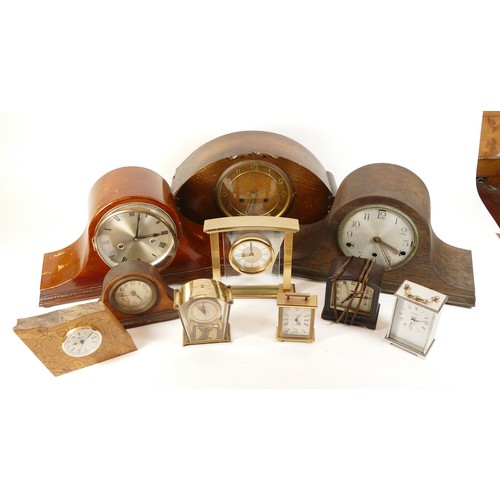 A collection of mid twentieth-century and later mantel clocks, wall and ...