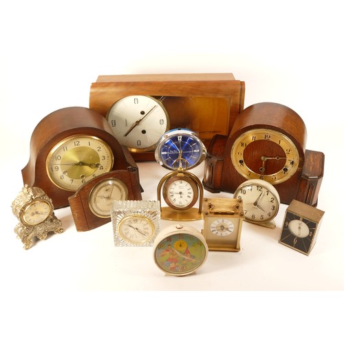 A collection of mid twentieth-century and later mantel clocks, wall and ...